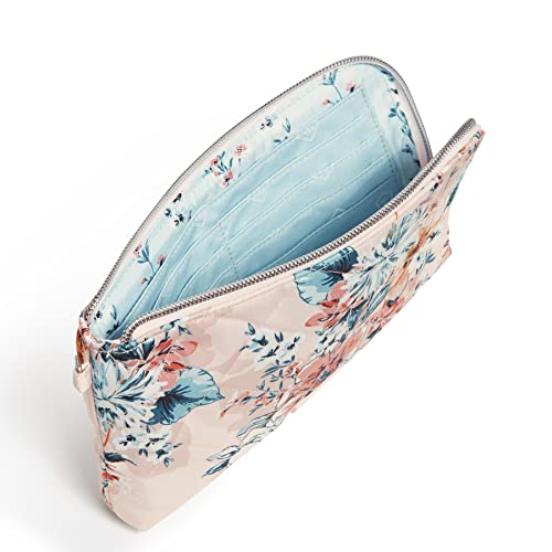 Vera Bradley Women's Performance Twill Wristlet With RFID Protection, Peach Blossom Bouquet, One Size