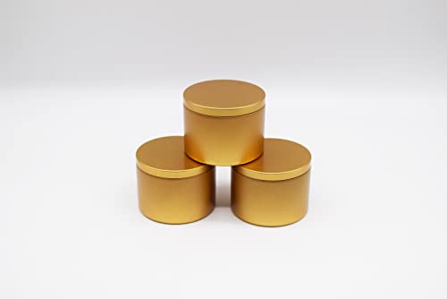 24 Pack 8oz Gold Candle Tins with Lids - Candle Containers for Making Candles, Candle Jars Candle Making Supplies, Candle Vessels Empty Candle Tin DIY