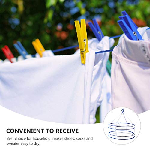 UXZDX Shopping Basket,1pc Mesh Clothes Hanging Dryer Double-Layer Foldable Sweater Drying Basket