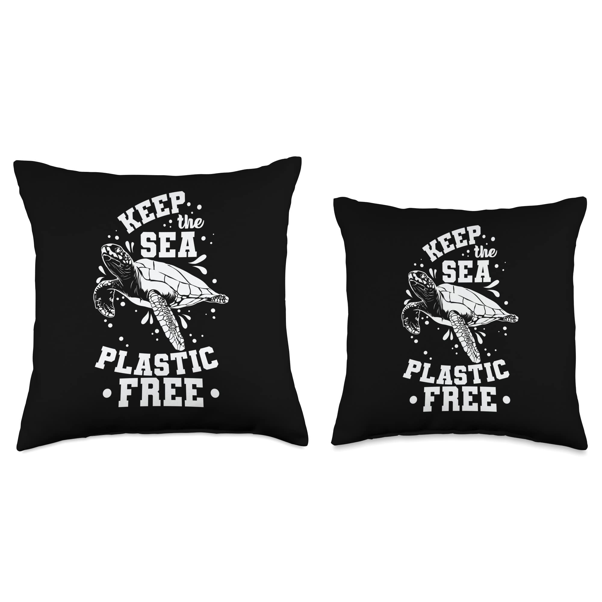 Turtle reptile carapace old Sauropsida Testudines Turtle Keep The Sea Plastic Free Throw Pillow, 16x16, Multicolor