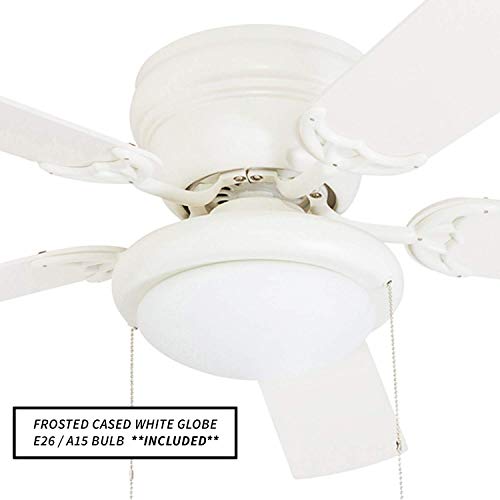 Portage Bay 50254 Hugger 52" White West Hill Ceiling Fan with Bowl Light Kit