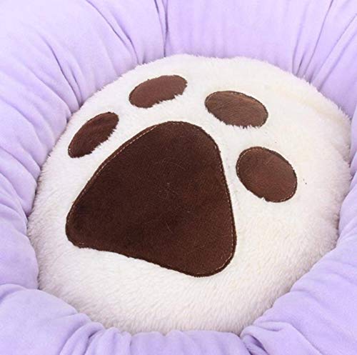 NC Creative Shape Cute Soft Plush Pet Nest Deep Sleep Cat Nest Dog Nest Bite-Resistant Footprints Round Cushion Cat Nest Small and Medium-Sized Dogs Available for Four Seasons