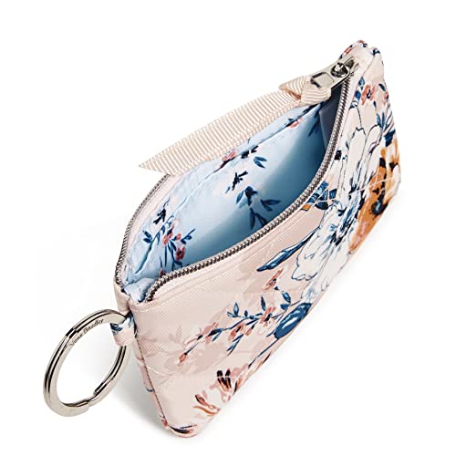 Vera Bradley Women's Performance Twill Zip ID Case Wallet, Peach Blossom Bouquet, One Size