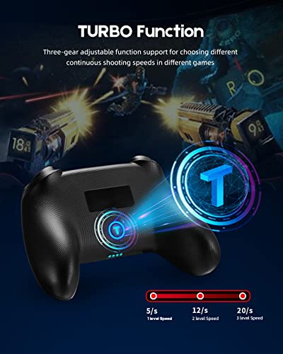 Switch Pro Controller Compatible with Switch/Swith OLED/Switch Lite, Wireless Switch Controller with 7 LED Colors/ Motion Control/Dual Vibration/Turbo