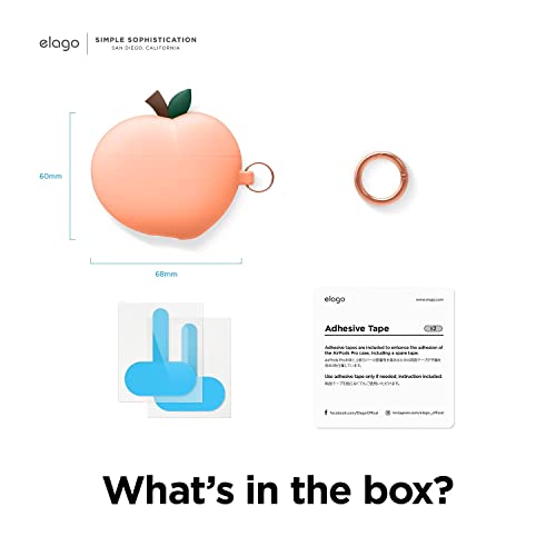 elago Peach Case Compatible with AirPods 3 Case Cover, Cute 3D Design Case Compatible with AirPods 3rd Generation Case 2021, Protective Silicone Case with Keychain, Wireless Charging, Girly Anime Case