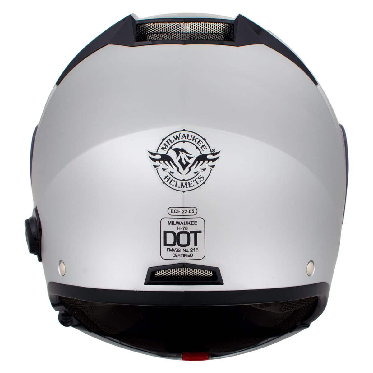 Milwaukee Helmets H7010 Flat Gray 'Mayday' Modular Motorcycle Helmet w/Intercom - Built-in Speaker and Microphone for Men/Women - Large