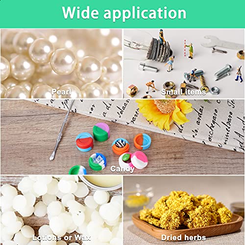 Silicone Wax Container 3ml 50 Pieces Non-Stick Silicone Jars Wax Concentrate Container with Wax Carving Tool and Silicone Mat for Home Travel Business, Random Color