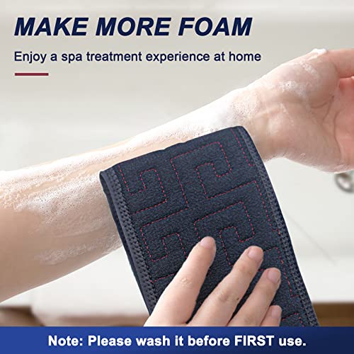 Exfoliating Back Scrubber for Shower, Double-Sided Back Scrub Washcloth with Handles, 38 Inches Body Exfoliator Bath Tool to Clean Your Body Deeply for Men & Women Skin Care
