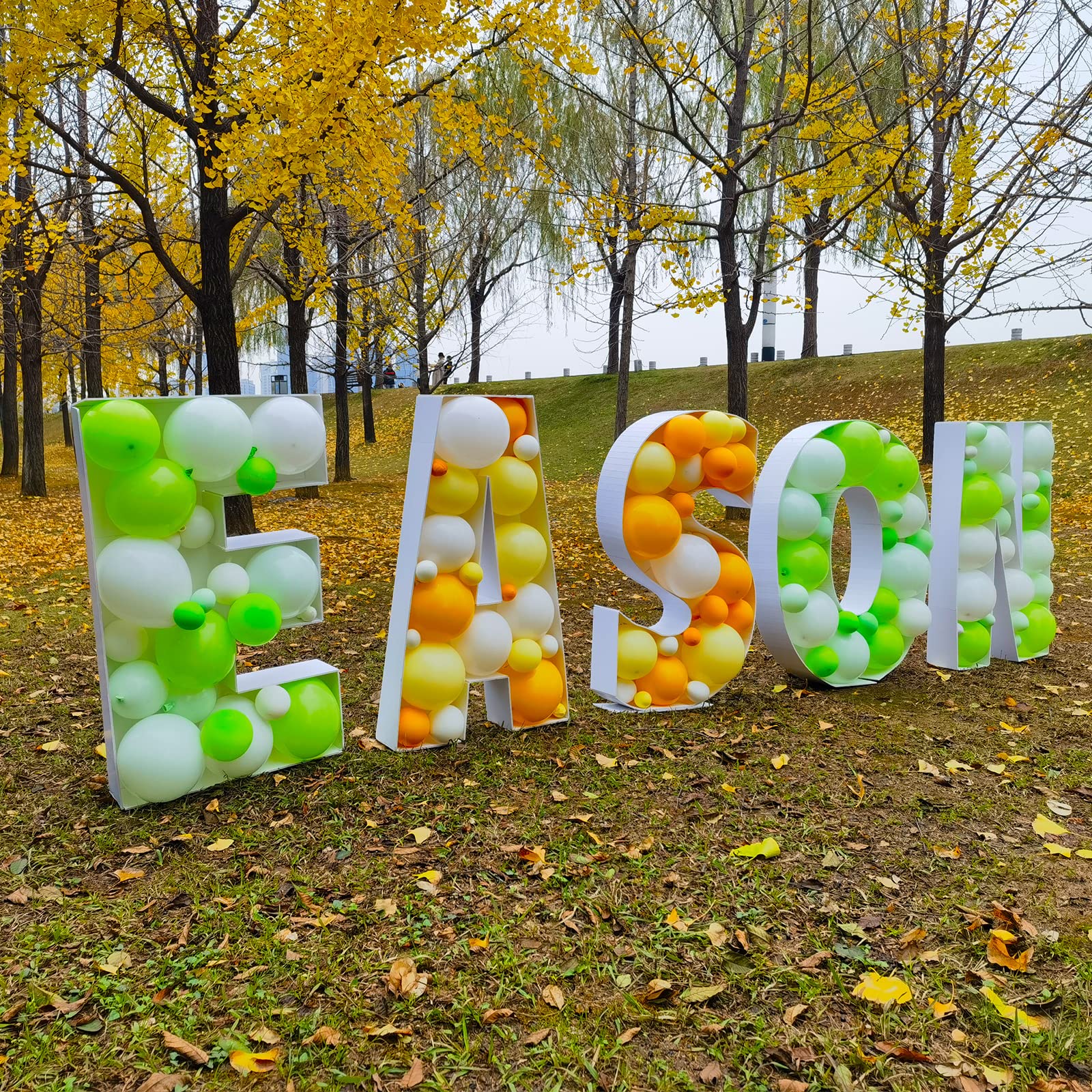 DZDY 3FT Giant Mosaic Balloon Frame Large Marquee Letters DIY Kit Alphanumeric Birthday Party Decor, Wedding Backdrop Decoration Anniversary Decoration (P)