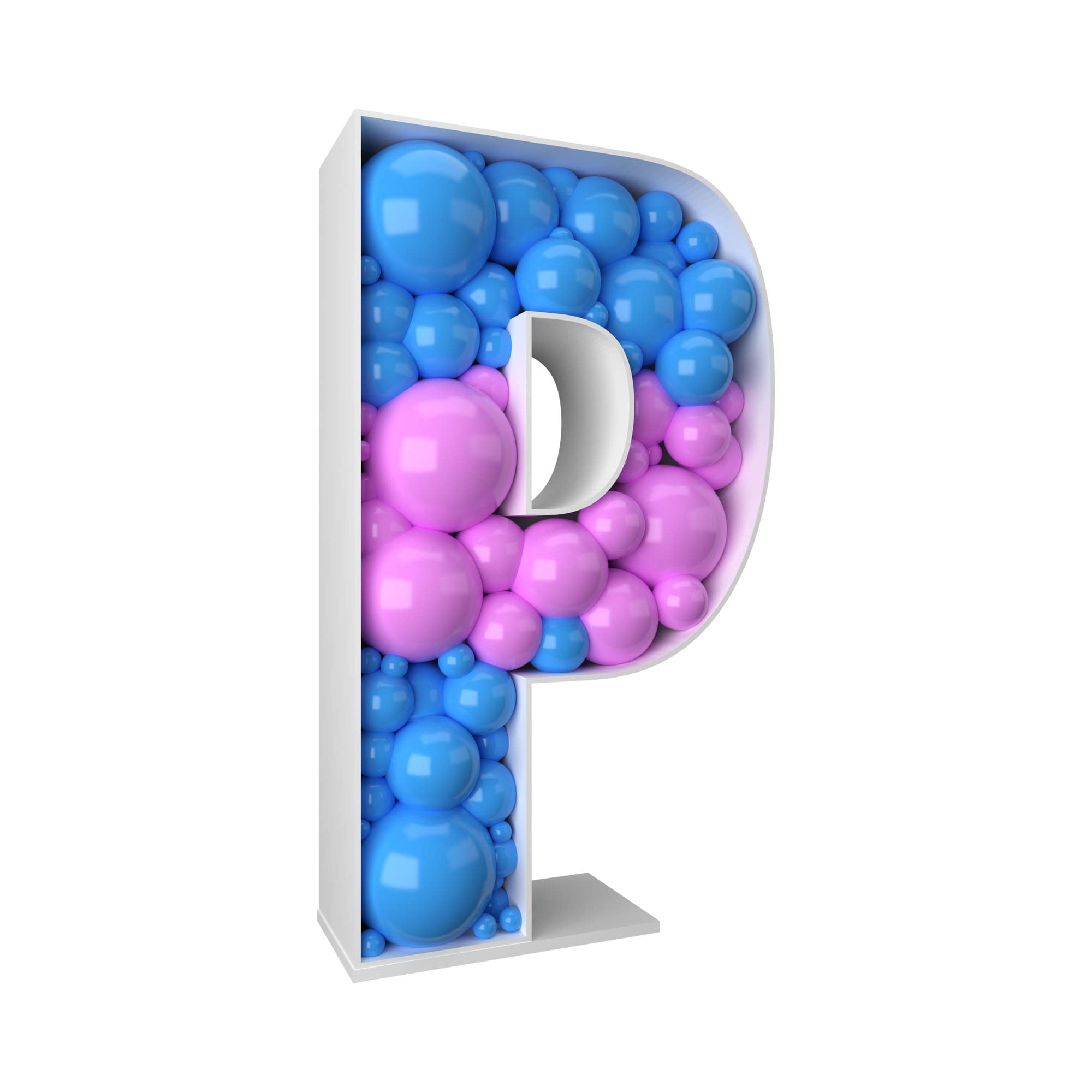 DZDY 3FT Giant Mosaic Balloon Frame Large Marquee Letters DIY Kit Alphanumeric Birthday Party Decor, Wedding Backdrop Decoration Anniversary Decoration (P)
