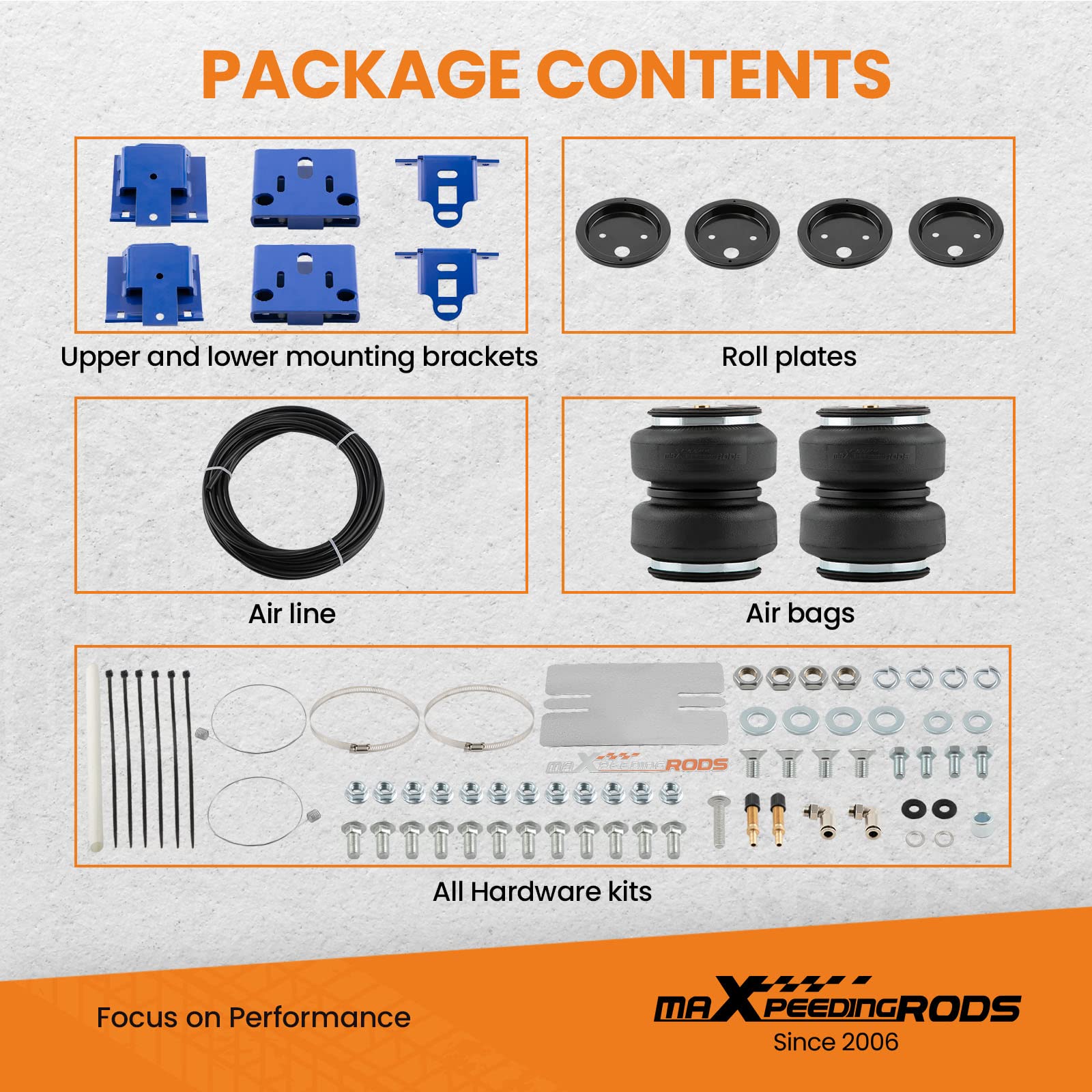 maXpeedingrods 5000 lbs Rear Air Suspension Bags Kit for Dodge Ram 1500 Standard 4WD 2019-2025 Air Spring Bag Kit