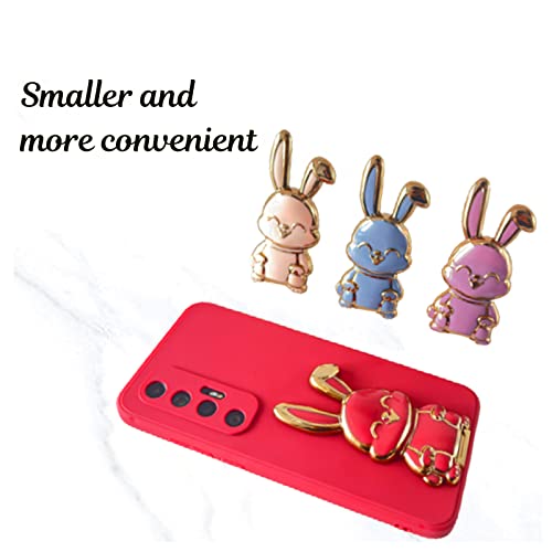 Xanadued 8 PCS Foldable Bunny Phone Bracket Cute Easter Rabbit Hidden Mobile Phone Kickstand Holder Multifunction Portable Cell Phone Stand Attachment for Desk