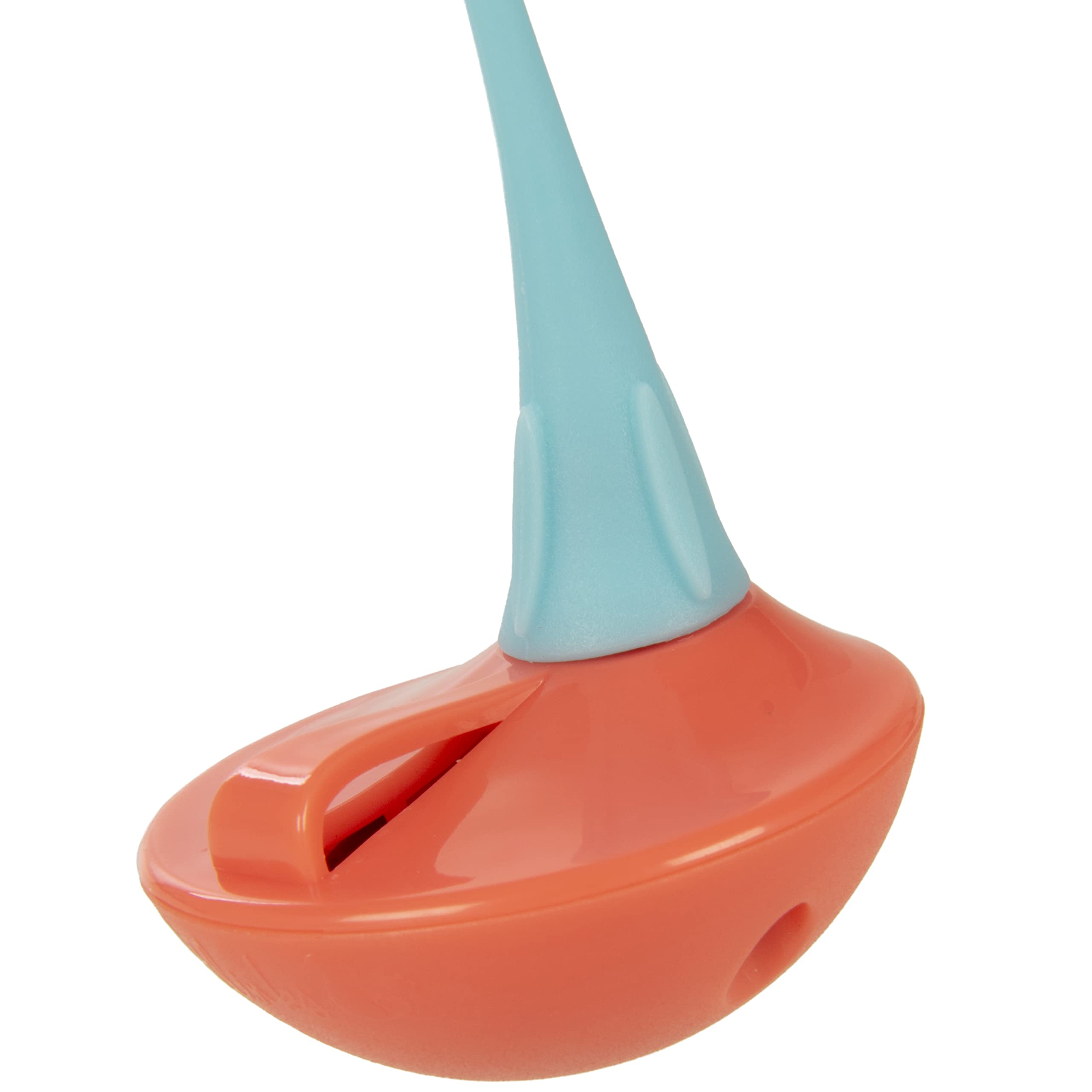 SmartyKat Instincts Rowdy Rocker Self-Righting Interactive Cat Toy w/Feathers & Ribbons - Orange/Blue, One Size