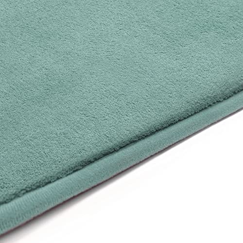 MICRODRY - Luxurious Memory Foam Bath Mat, Absorbent Bathroom Mat with Skid-Resistant Base, Machine-Washable Bath Mats for Bathroom, Kitchens & More, Quick Dry Mat 21 x 34 inches, Aqua