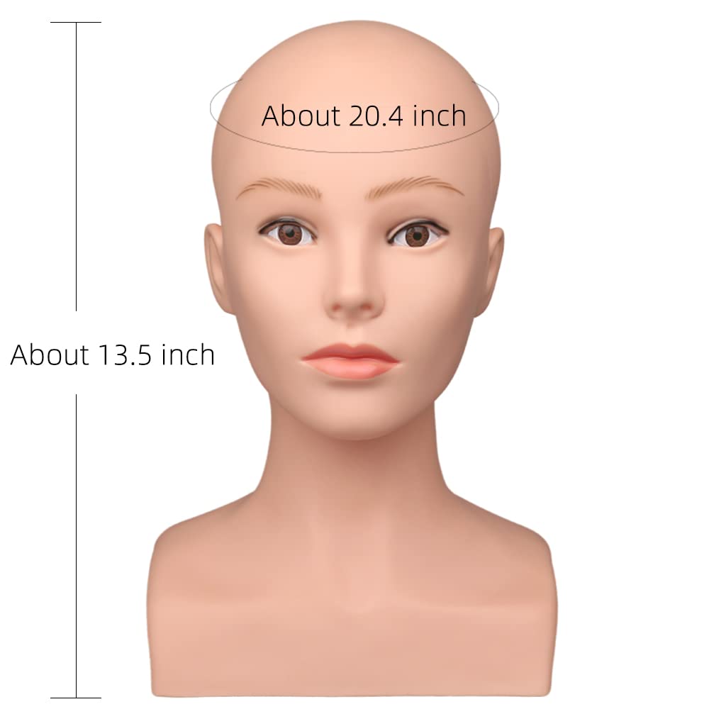 Wig Mannequin Head With Shoulders,Foam Manikin Head For Wigs Female,Wig Head Mannequin For Styling,Mannequin Head For Wigs Display Glasses, Hats