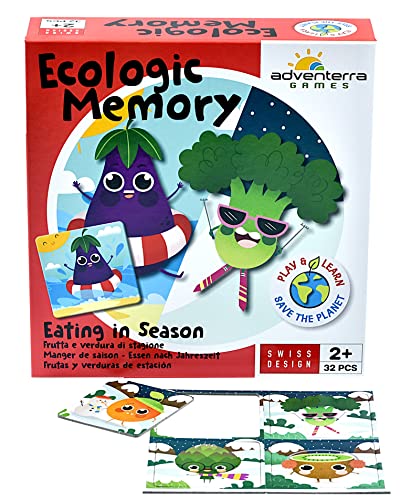 Adventerra Games - Eating in Season - Learning Games for Kids Ages 3-5 - Toddler Learning Toys Ages 3-5 - Educational Toys - Learning Toys - Memory Game for Toddlers - Birthday Gifts for Kid