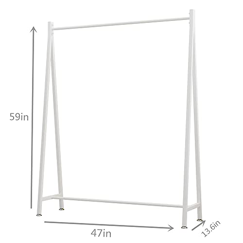 DR.IRON White Metal Clothes Rack Garment Rack,Modern Clothing Rack Free Standing Hanging Rack for Boutique Retail, Clothes Store,Laundry Room(47ββL)