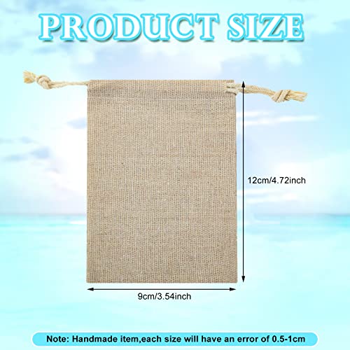 20 Pieces Sublimation Burlap Bags Sublimation Linen Burlap Drawstring Bag Sublimation Burlap Present Bags with Drawstring for Summer Favors Party DIY Craft Candy Bag