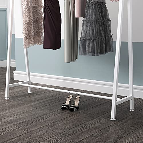 DR.IRON White Metal Clothes Rack Garment Rack,Modern Clothing Rack Free Standing Hanging Rack for Boutique Retail, Clothes Store,Laundry Room(47ββL)