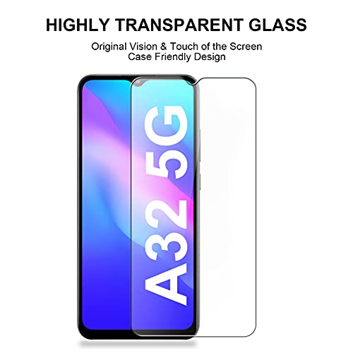 KAPUCTW Crossbody Lanyard Case for Samsung Galaxy A32 5G 6.5" + 1 x Tempered Glass Screen Protector,Adjustable Cord Strap Necklace Phone Cover TPU Silicone Protective Case for Samsung A32 5G,Green