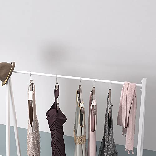 DR.IRON White Metal Clothes Rack Garment Rack,Modern Clothing Rack Free Standing Hanging Rack for Boutique Retail, Clothes Store,Laundry Room(47ββL)