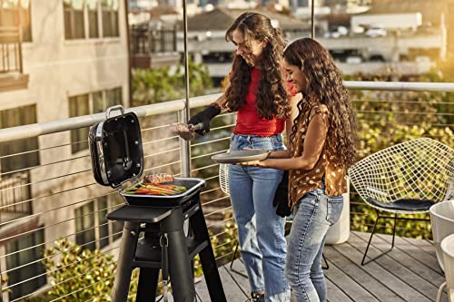 Weber Lumin Compact Outdoor Electric Barbecue Grill, Blue - Great Small Spaces such as Patios, Balconies, and Decks, Portable and Convenient