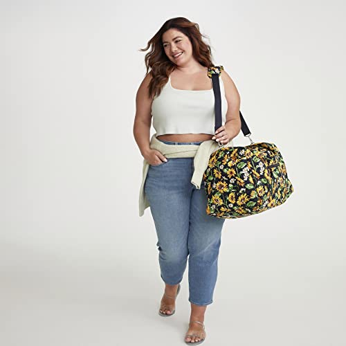 Vera Bradley Women's Cotton Large Travel Duffel Bag, Island Tile Blue - Recycled Cotton, One Size