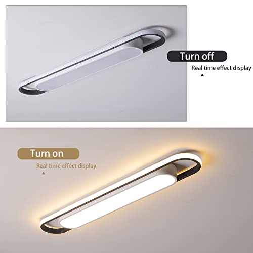 Naroume Modern LED Ceiling Light, 28.3" Flush Mount Ceiling Lamp, 50W Dimmable Metal Ceiling Chandelier Lighting Fixture for Living Room Bedroom Dining Room Office Hallway Aisle