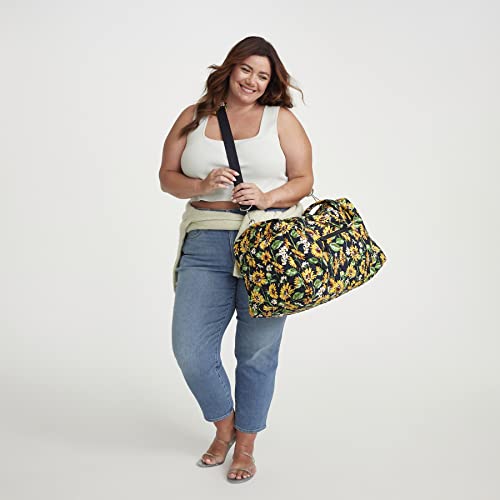 Vera Bradley Women's Cotton Large Travel Duffel Bag, Island Tile Blue - Recycled Cotton, One Size