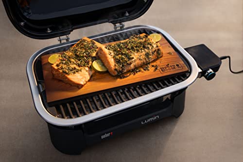 Weber Lumin Compact Outdoor Electric Barbecue Grill, Blue - Great Small Spaces such as Patios, Balconies, and Decks, Portable and Convenient
