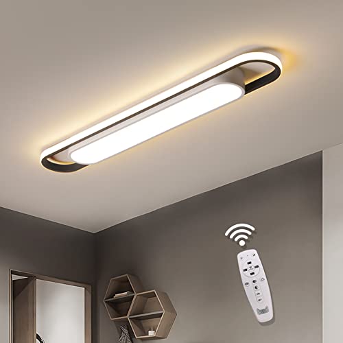 Naroume Modern LED Ceiling Light, 28.3" Flush Mount Ceiling Lamp, 50W Dimmable Metal Ceiling Chandelier Lighting Fixture for Living Room Bedroom Dining Room Office Hallway Aisle