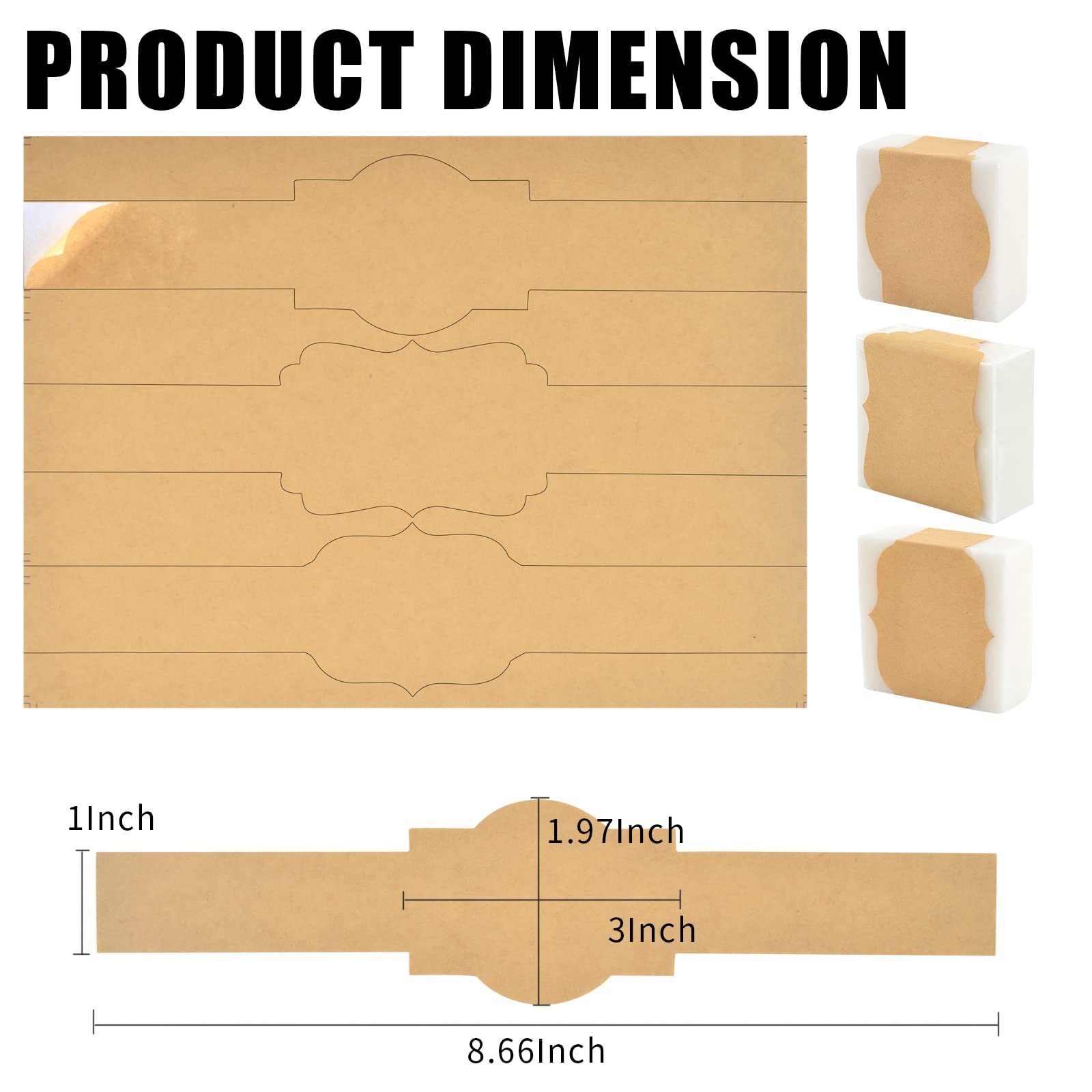 120 Pack Brown Kraft Soap Labels Stickers Soap Labels Soap Packaging Paper Wrap for Homemade Soap Soap Label Packaging Brown Kraft Soap Labels Soap Wrappers for Homemade Soap Packaging Supplies