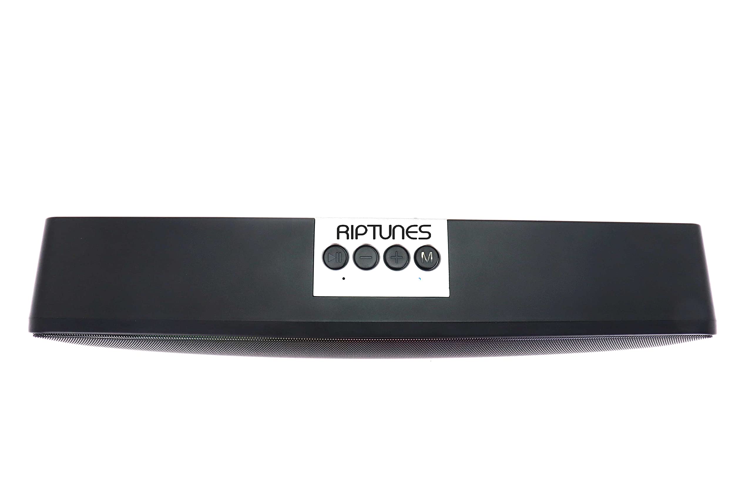 Riptunes Portable Bluetooth Sound Bar with 6 Changing LED Lights, Built-in Mic, Dynamic RGB Stereo Speaker for Desktop/Laptop/Phone/TV, Compatible w/USB/Micro-SD/AUX Line-in - Black