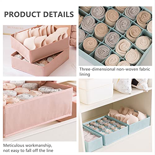 Xicennego Underwear Storage Box Set Drawer Divider, Underwear, Bra, Socks, Tie Storage Box-3 Sets(Pink