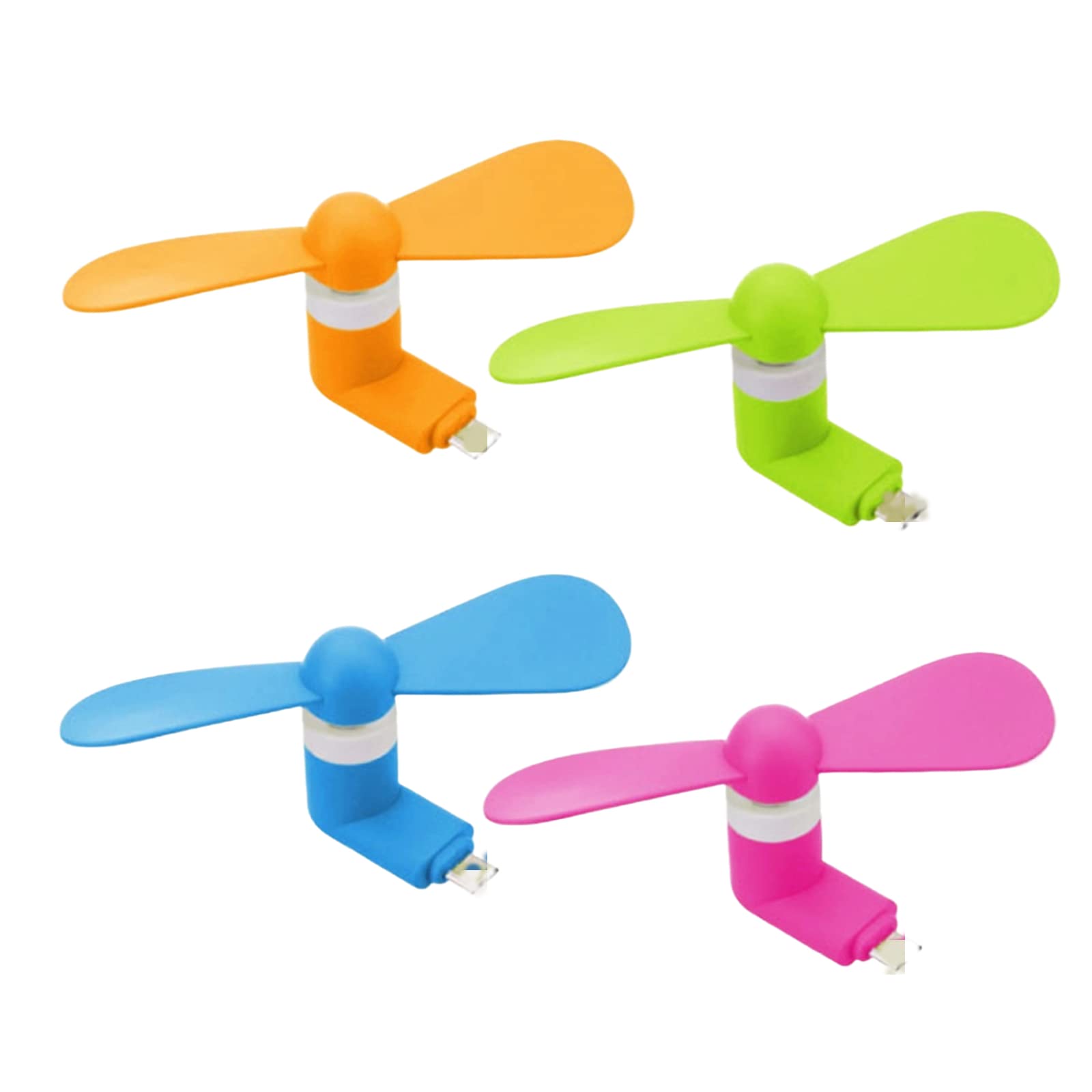 YUNLOVXEE Cell Phone Fan for iPhone - 4 Pack Personal Mini USB Fan Plug in Mobile Phones, Small Portable Pocket Cellphone Fan for iPhone 14 13 12 11 10 9 Plus Pro Max iPad