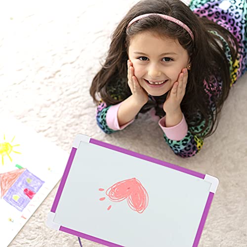 Operitacx Small Dry Erase Whiteboard, Magnetic White Board with Marker, Magnetic Hanging Whiteboard, Portable Mini Double Sided White Board for Drawing, Memo Board (Purple)