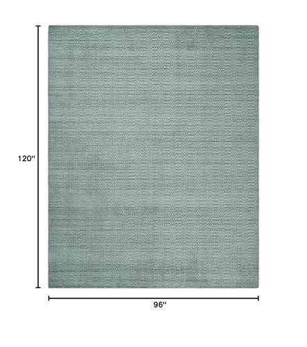 Artisan's Arc Hand Made Solid Scandinavian Blended Wool Flatwoven Area Rug, Silver, Gray and Brown, 8x10 | KE12810
