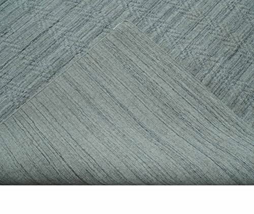 Artisan's Arc Hand Made Solid Scandinavian Blended Wool Flatwoven Area Rug, Silver, Gray and Brown, 8x10 | KE12810