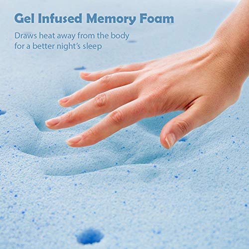 Irvine Home Collection Full Size 10-Inch Gel Memory Foam Mattress Medium Firm Feel Breathable Cool Sleep and Pressure Relief CertiPUR-US Certified Temperature Balanced