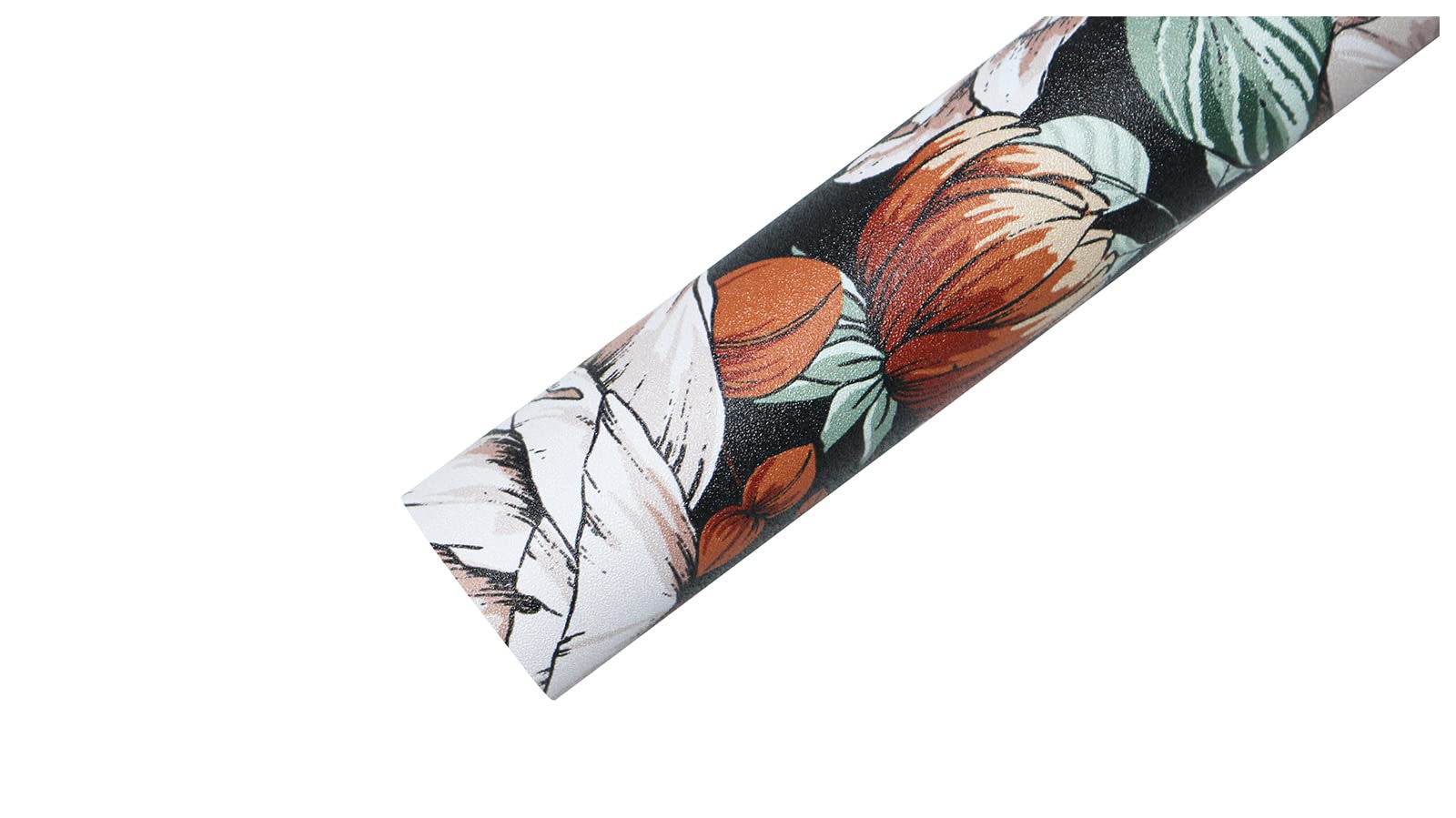 HAOKHOME Vintage Peel and Stick Floral Wallpaper Removable Large Peony Black/Orange/Pink Vinyl Self Adhesive Mural 17.7in x 6.5ft