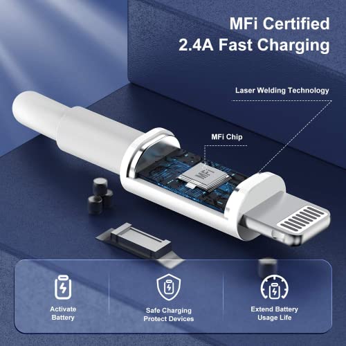 [3 Pack] Apple Chargers for iPhone 12 11 Charger Cable 10 ft,[Apple MFi Certified] Apple Charging Cord 10ft Lightning to USB Cable 10 Foot, Fast Phone Charging Cord for iPhone 12 Pro Max/11/10/X/XR/8