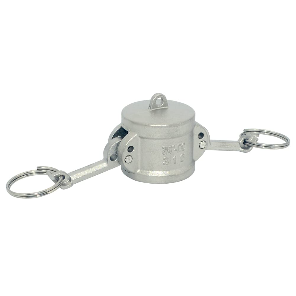 VARMHUS Trash Pump Adapter Dust Cap/Dust Cover,Type DC Cam and Groove Hose Pipe Fitting Coupler,Stainless Steel 316 (3/4")