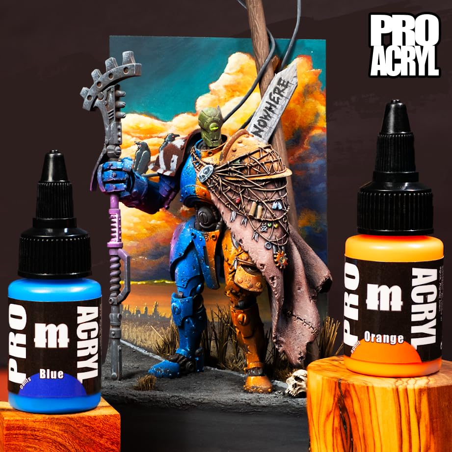 Monument Hobbies Pro Acryl Expansion Set #3 Acrylic Model Paints for Plastic Models - Miniature Painting, no-clog cap, comes loaded with glass agitator