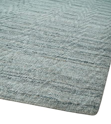 Artisan's Arc Hand Made Solid Scandinavian Blended Wool Flatwoven Area Rug, Silver, Gray and Brown, 8x10 | KE12810