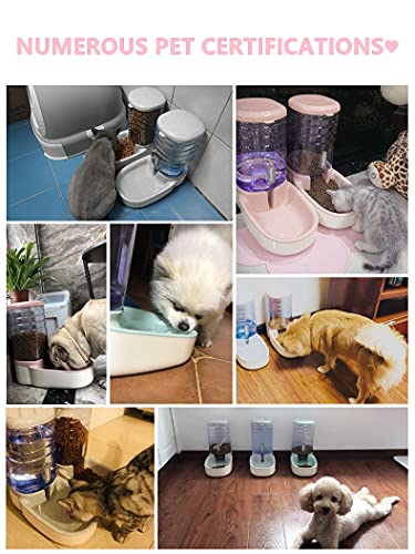 MGMNGY Pet Supplies Cat/Dog High Capacity Feeder and Water Dispenser Set, Natural Gravity Without Electricity, Water Storage Capacity 3.8L, Grain Storage Capacity 2.1kg, Blue
