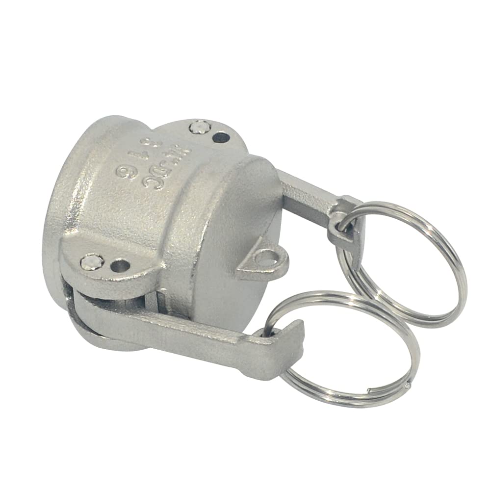 VARMHUS Trash Pump Adapter Dust Cap/Dust Cover,Type DC Cam and Groove Hose Pipe Fitting Coupler,Stainless Steel 316 (3/4")