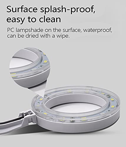 GVOREE 5W Mini Fish Tank Light White Clip-on Aquarium Lights for Small Betta Fish Tank,Round Light Aquatic Plant Lighting (White Body + Blue LED Light) Suitable for Small Fish Tanks
