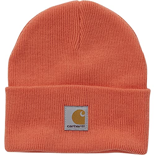 Carhartt Unisex Child Kids Knit Beanie Watch Hat, Living Coral, 2-4T