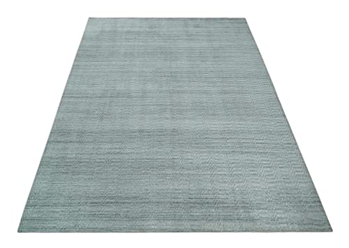 Artisan's Arc Hand Made Solid Scandinavian Blended Wool Flatwoven Area Rug, Silver, Gray and Brown, 8x10 | KE12810
