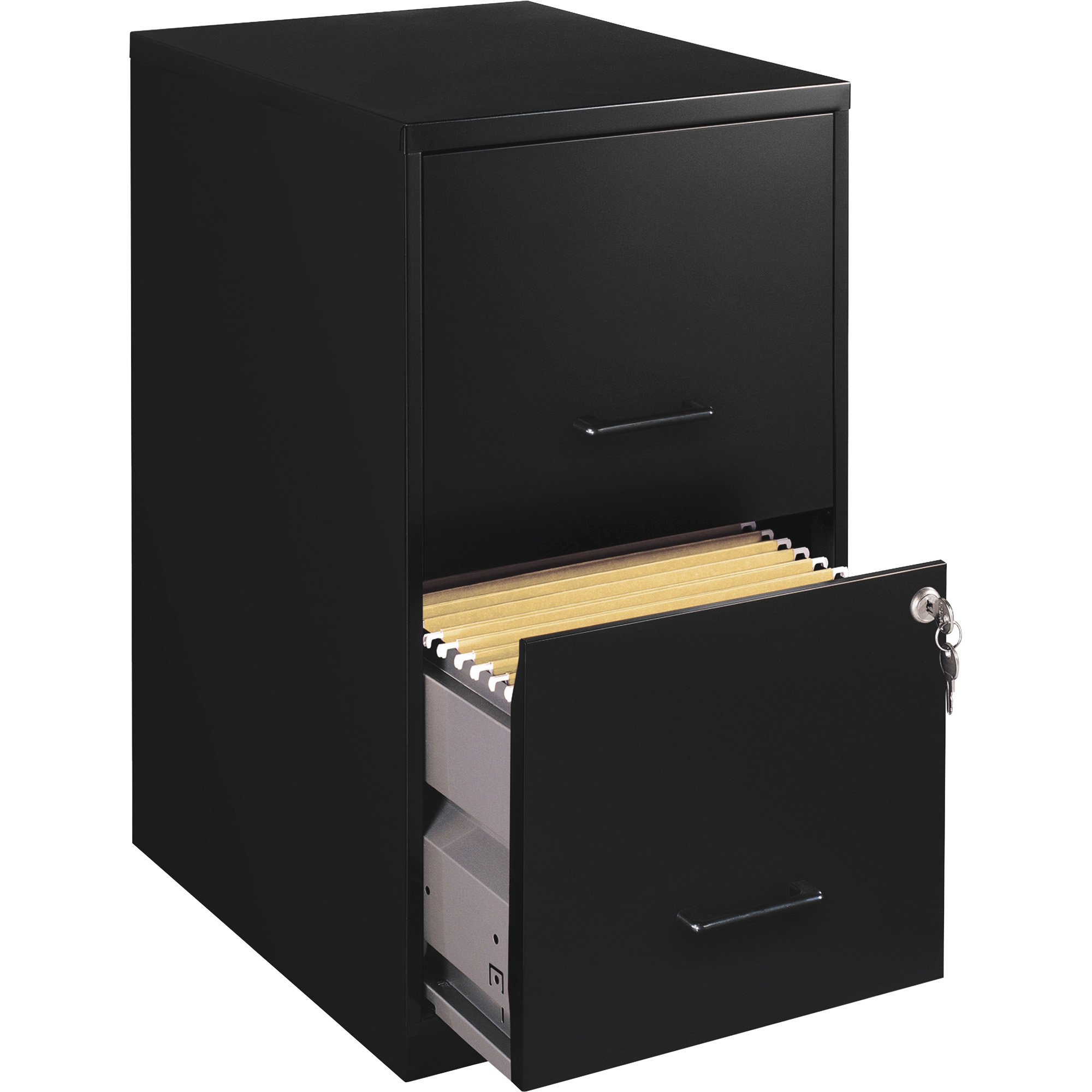 Lorell 14341 18 Deep 2-Drawer File Cabinet, Black